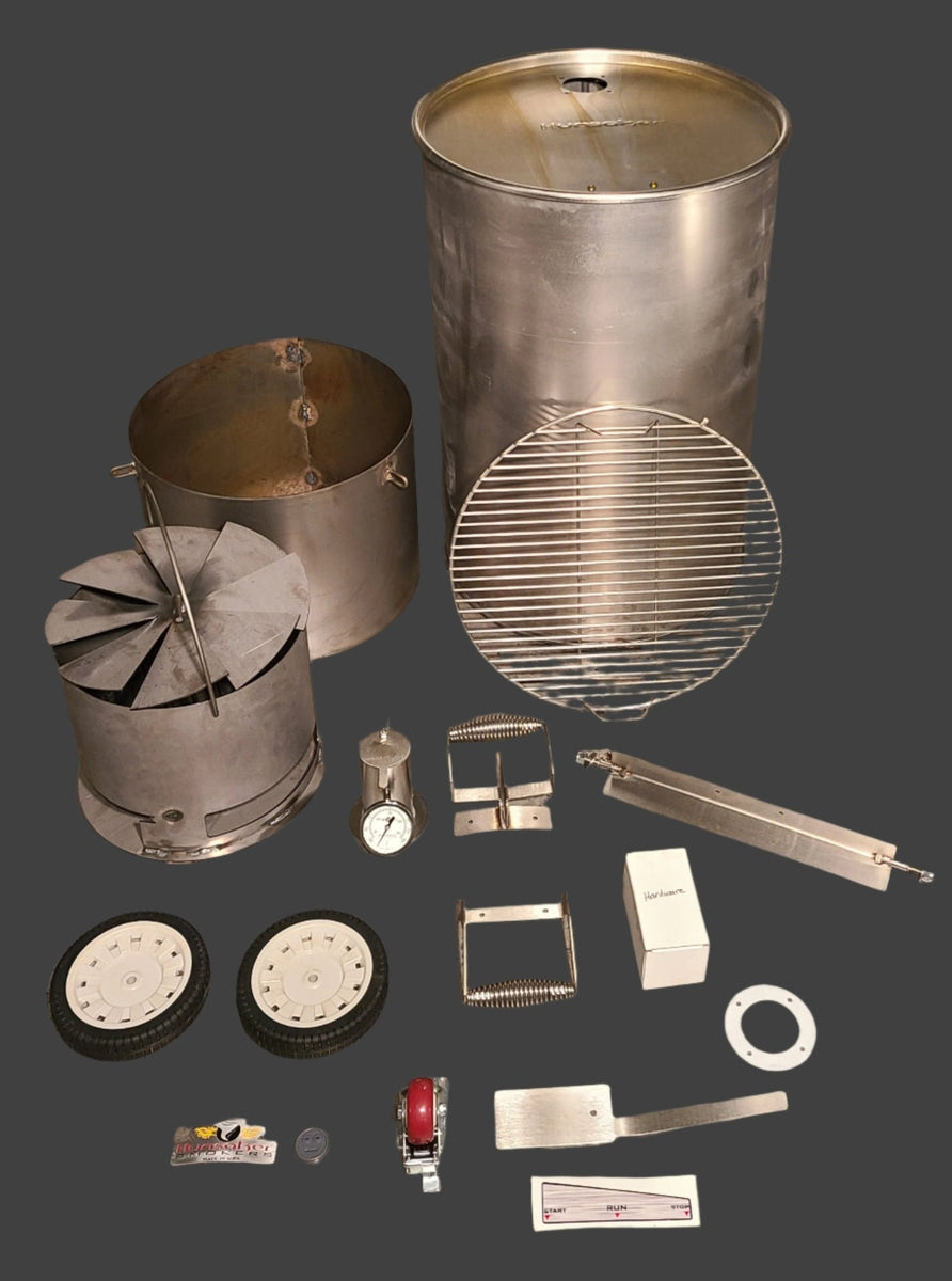 Complete 55 Gallon Drum (unpainted carbon steel) Smoker Kit With Stain ...